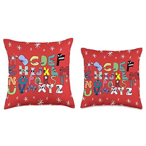 Merry Christmas Alphabet Letter F Merchandise Alphabet Lore F ABC for Boys Hat Merry Christmas Xmas Winter Throw Pillow, 18x18, Multicolor