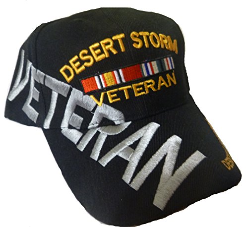 Desert Storm Veteran Baseball Cap Black Military Hat Army Air Force Marine for Vet Men Women