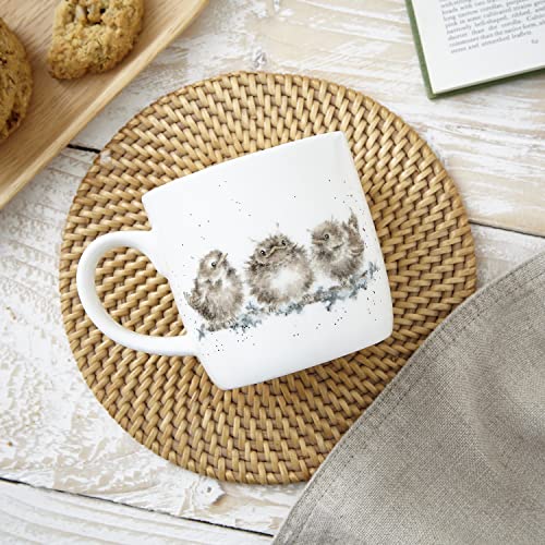 Royal Worcester Wrendale Designs Feather Your Nest Mug | 14 Ounce Large Coffee Mug with Bird Design | Made from Fine Bone China | Microwave and Dishwasher Safe