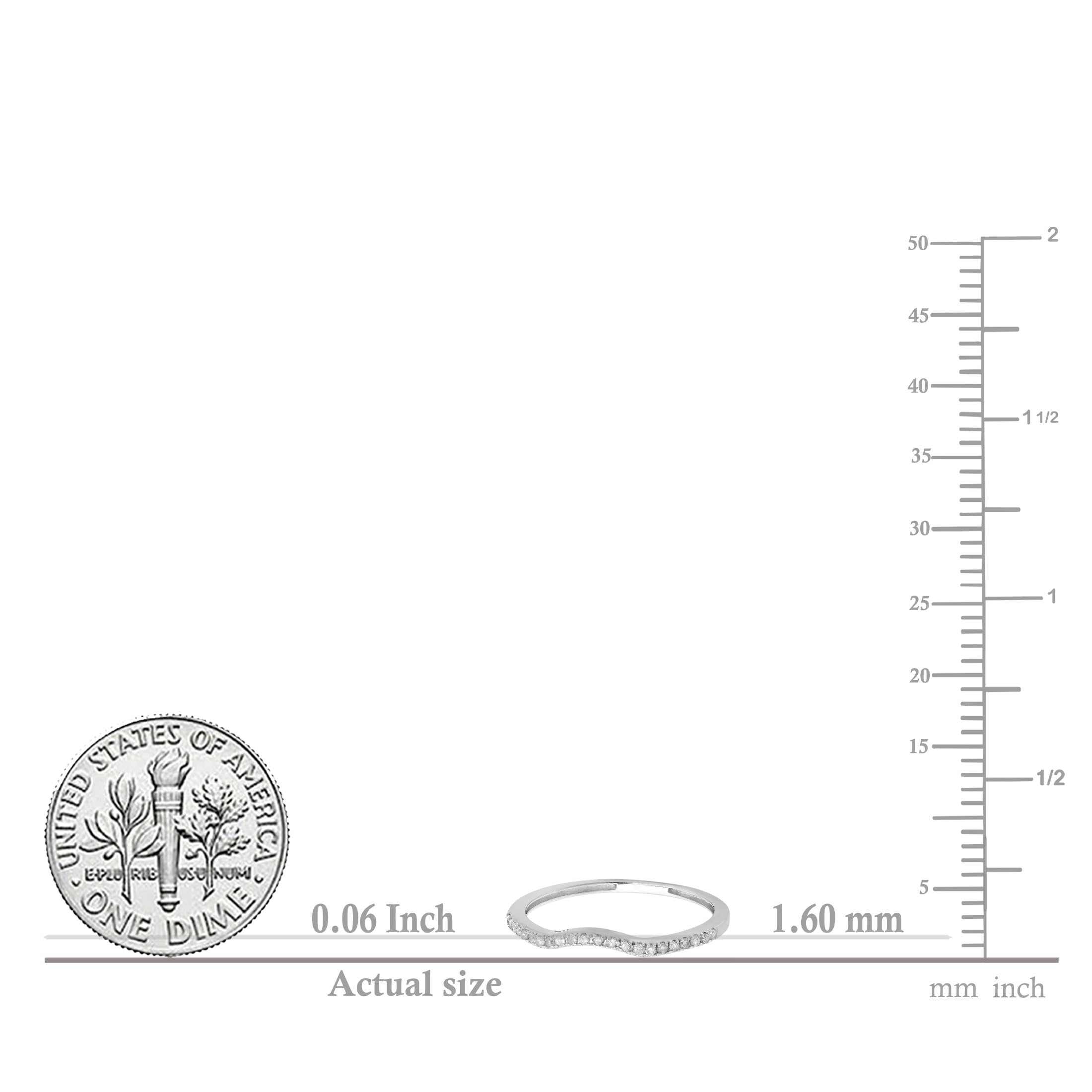Dazzlingrock Collection 0.15 Carat (ctw) Round White Diamond Contour Wedding Ring Enhancer Guard Band for Her in 14K White Gold Size 8