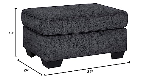 Signature Design by Ashley Altari Modern Rectangular Accent Ottoman, Dark Gray