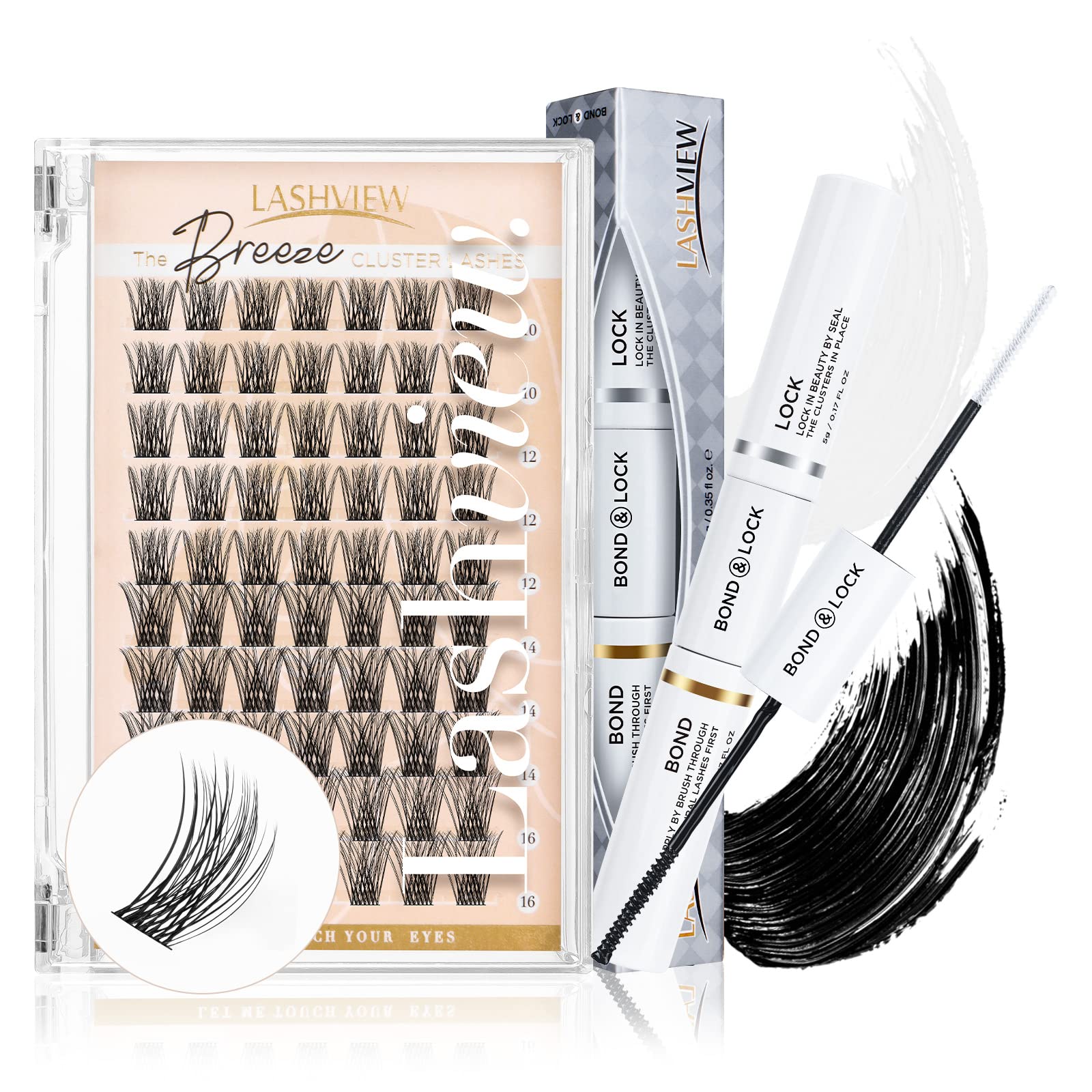 Lash Clusters 70 Pcs Cluster Lashes+Lash Bond and Seal Cluster Lash Glue