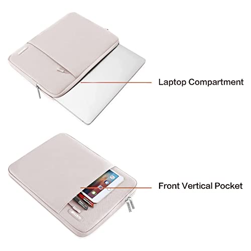 MOSISO Laptop Sleeve Bag Compatible with MacBook Air/Pro, 13-13.3 inch Notebook, Compatible with MacBook Pro 14 inch 2023-2021 A2779 M2 A2442 M1, Polyester Vertical Case with Pocket, Stone Gray