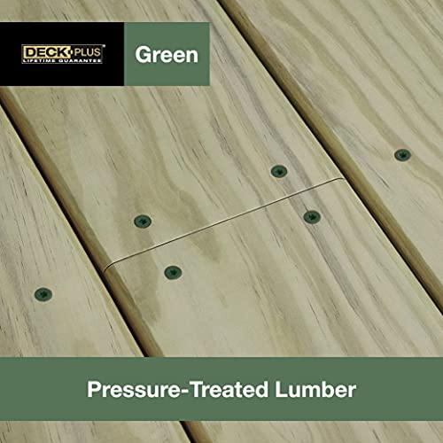 Deck Plus Deck Screws, 10 x 3" Self Drilling Screws, Green, 5 lb Box, Rust Resistant, T25 Star Bit