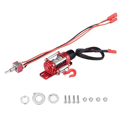 VGEBY RC Car Winch, 1:10 RC Scale Electric Metal Winch RC Model Vehicle Winch Compatible for SCX10 D90 D110 TF2 TRX4 KM2 Rc Winch Rcwinch