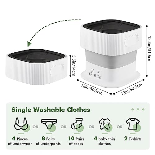 DIGBYS Mini Portable Washer, Portable Folding Washing Machine 9L with Spin Dry,Automatic Water in and Out, Washer Machine for Apartment for Small Rooms,Camping,RV Travel