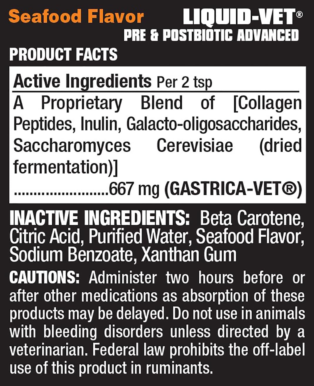 Liquid Vet Feline Pre & Postbiotic Supplement - Advanced Digestive Support for Cats with Premium Gravy Formula for Optimal Gut Health and Wellbeing - 8 oz Seafood