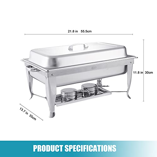 ORDINNER KIT 2 Pack 8QT Chafing Dish Buffet Set,Buffet Severs and Warmers Stainless Steel Chafer Set with Foldable Frame Chafing Server Set Food Warmer for Parties Catering Chafers C309