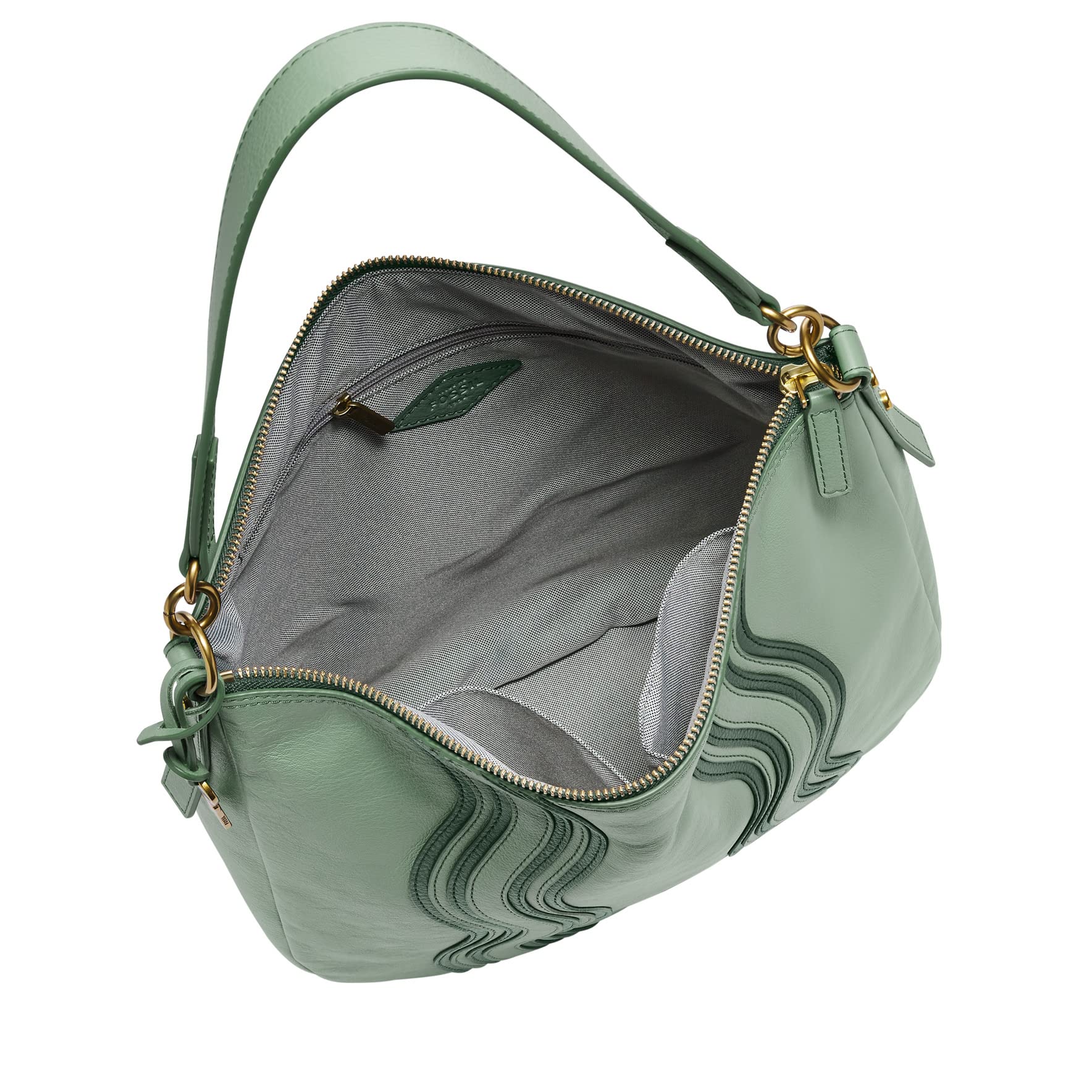 Fossil Women's Jolie Eco-Leather Hobo Purse Handbag, Sage (Model: ZB1693343)