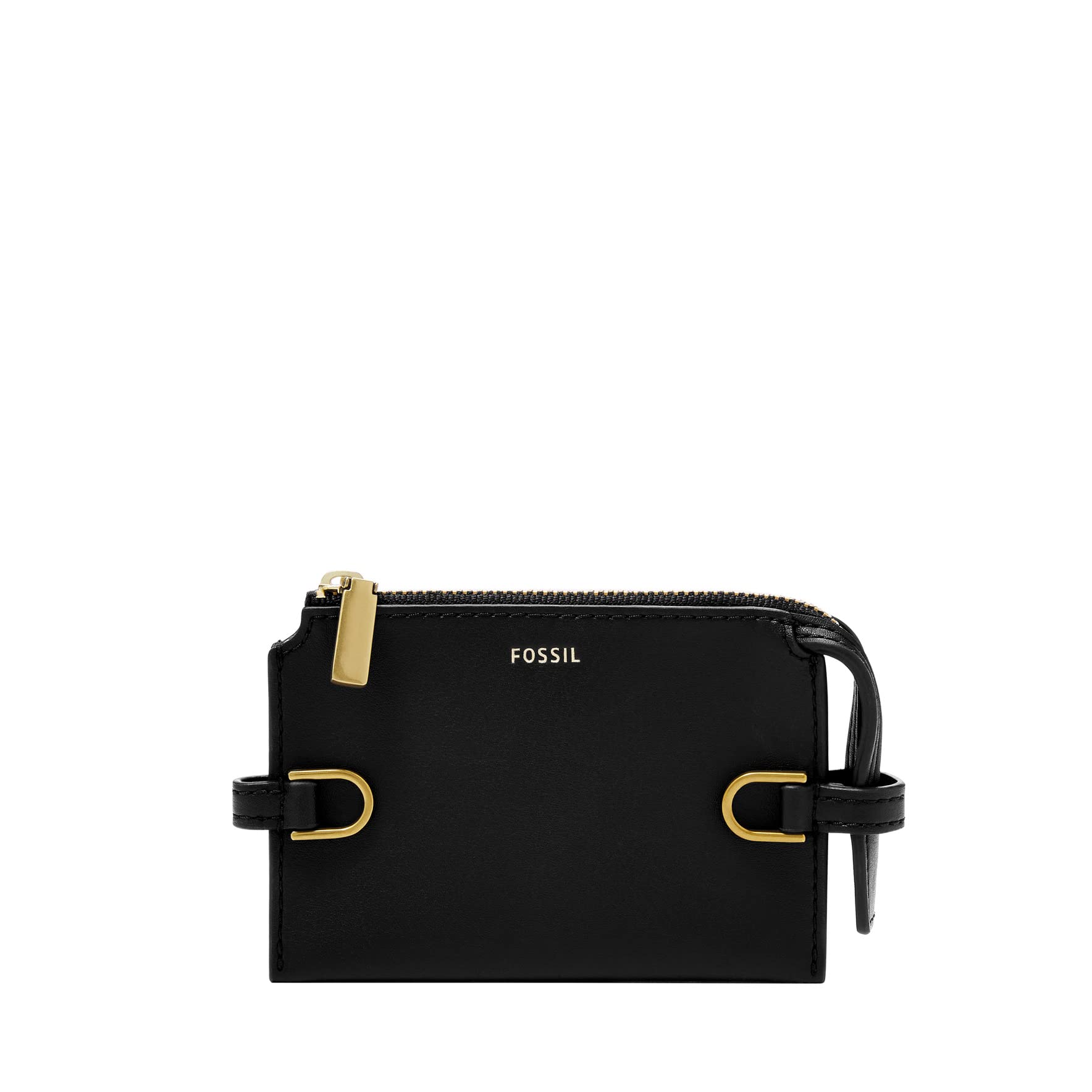 Fossil Women's Kier Vegan Cactus Leather Crossbody Purse Handbag, Black (Model: ZB1697001) Kier Card Case, Black