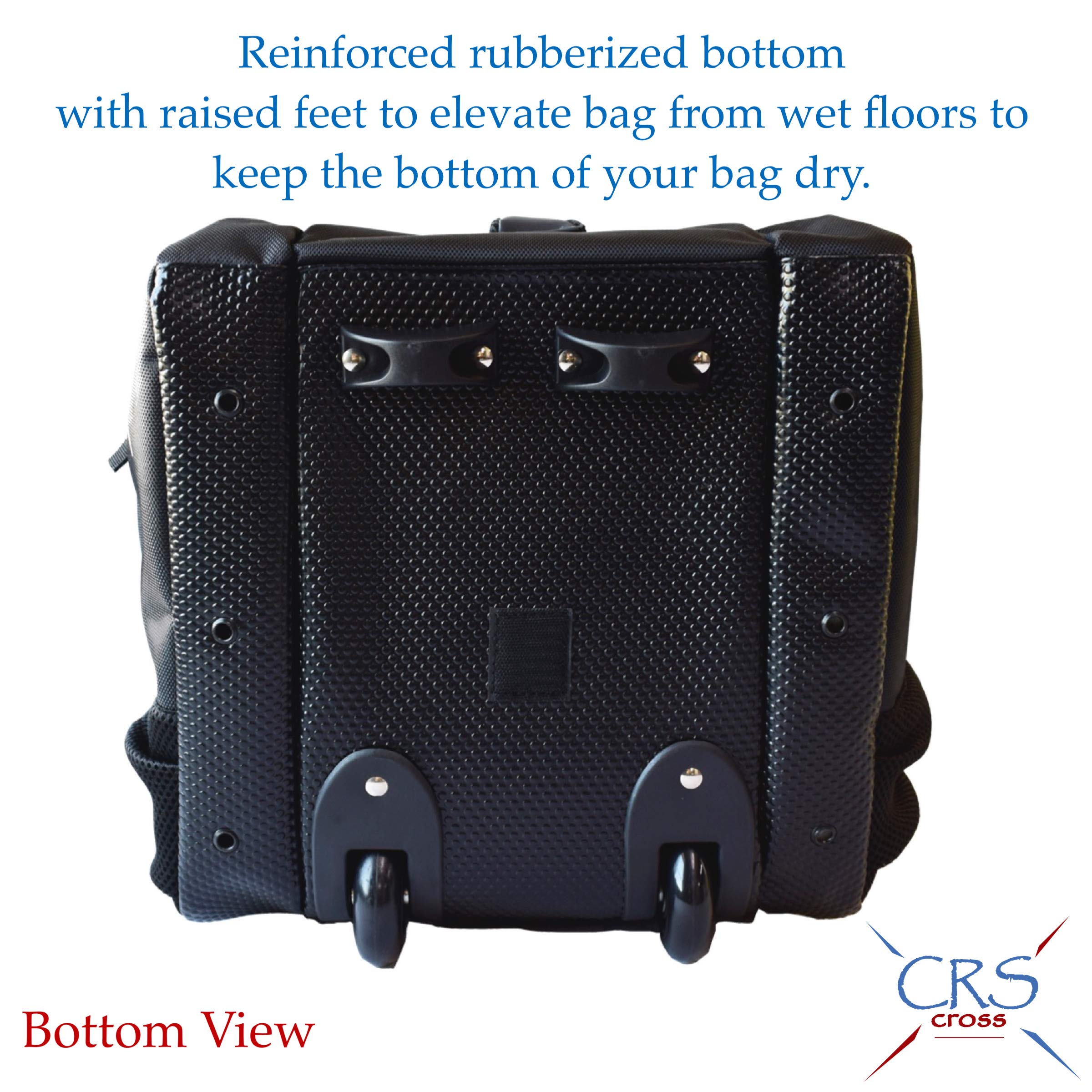 CRS Cross Skate Bag - Backpack converts to Rolling Bag with Wheels. Ice skate bag for figure skating, roller skating, quad skaters, ice skating (Biellmann Black)