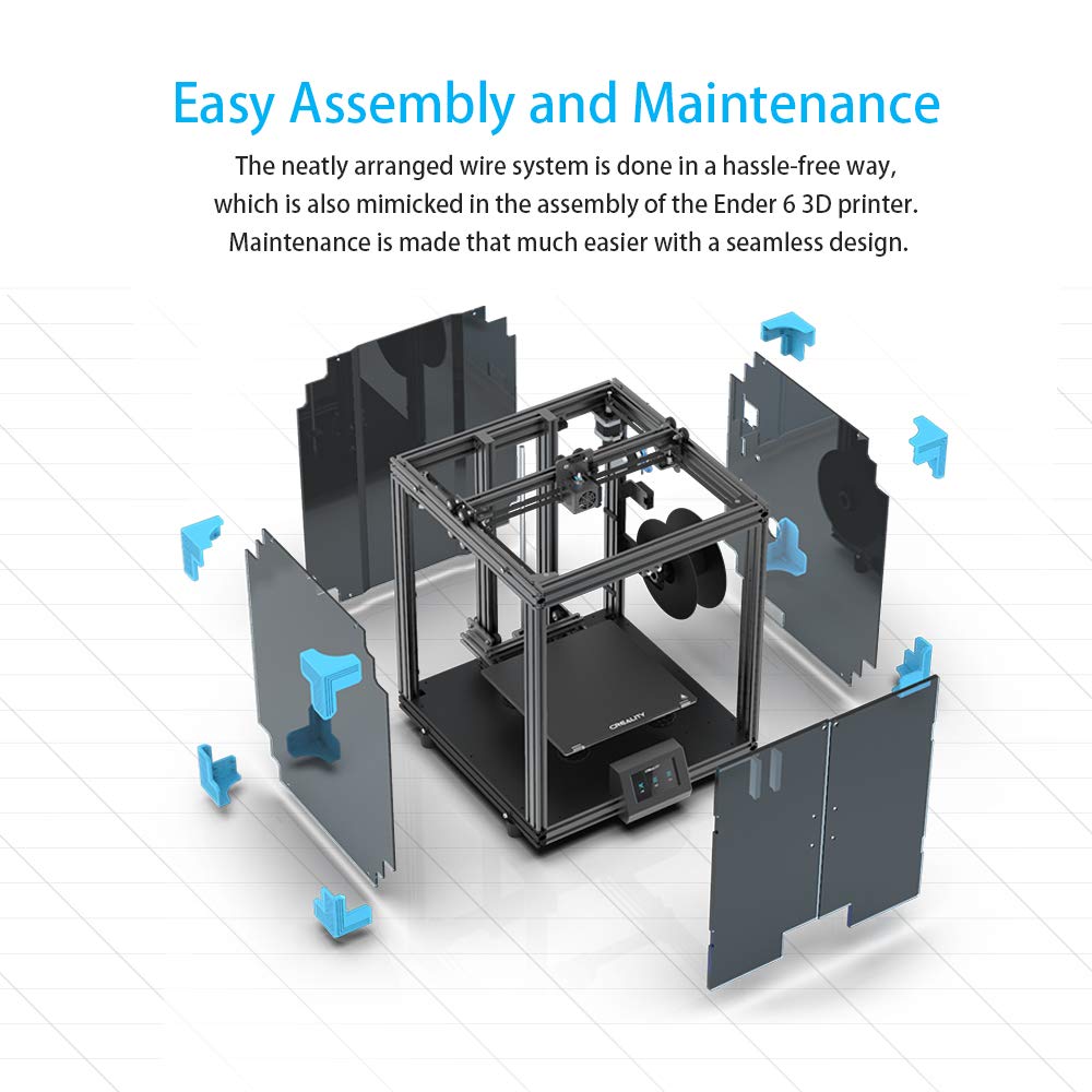 Creality Ender 6 3D Printer Stable Core XY Structure with 3 Times Faster Printing Speed Acrylic Enclosure Silent Board Glass Bed 250x250x400MM
