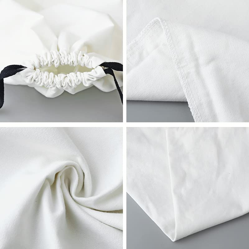 DINYAO Gift Package White Cotton Storage Bags with Drawstring (4x5.5 inches, 25 pieces)