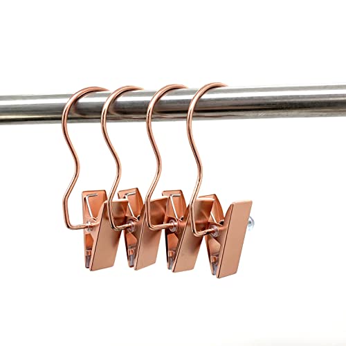 KOOBAY Boots Hanger 4.5" Metal Outfit Hanger Rose Gold Clips for Gloves Shoes Hooks Hair Extension Wigs Clips 12PACK