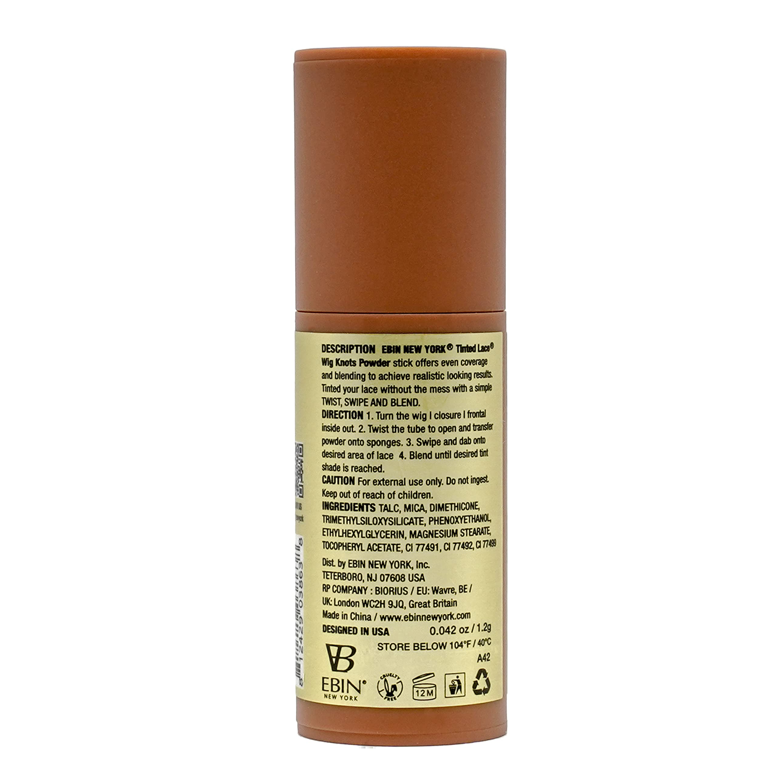 EBIN NEW YORK Tinted Lace Powder - Medium Brown, 1.2g | Long Lasting Formula Blends Seamlessly with Your Skin Tone