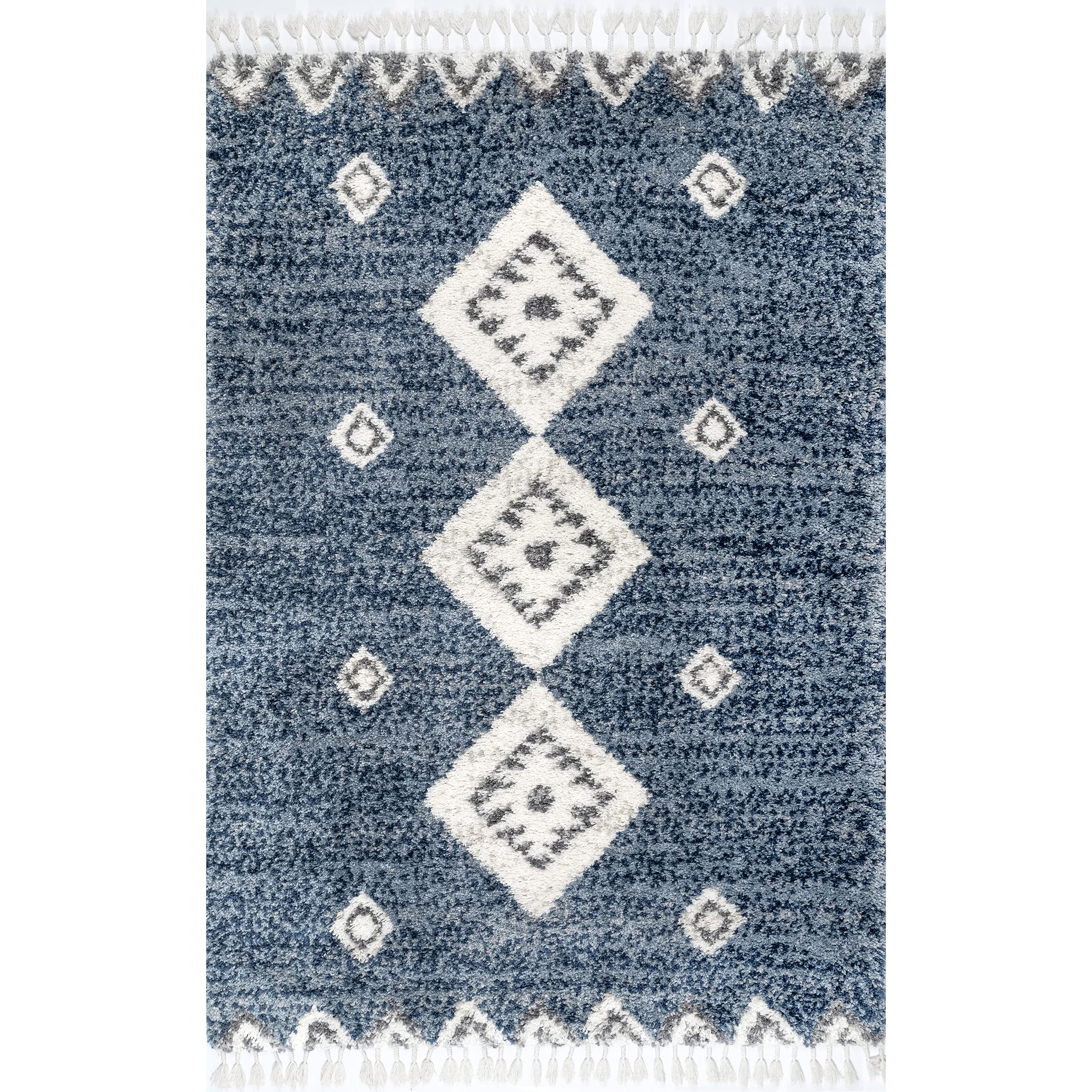 nuLOOM Transitional Regina Shag Area Rug, 5x8, Blue