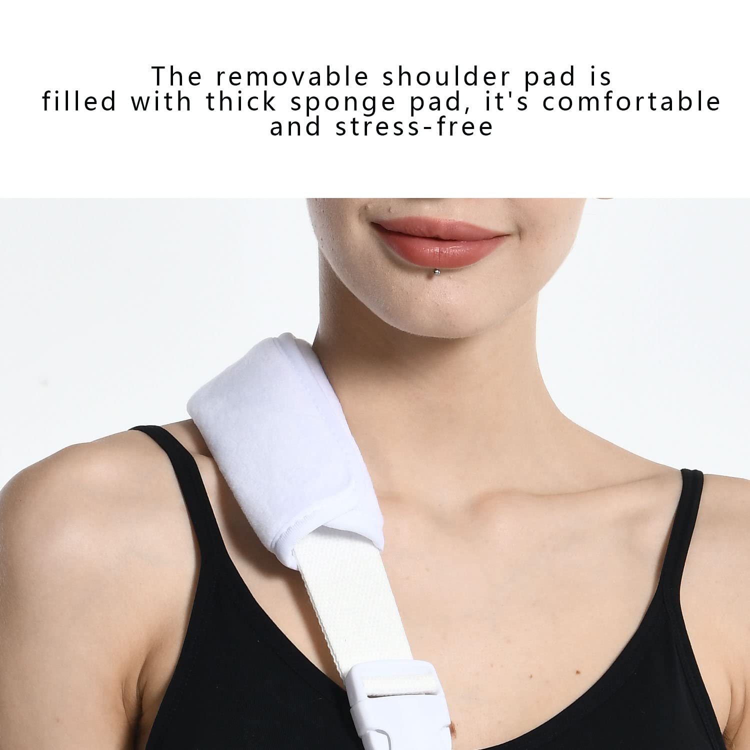 Fotgok Breathable Arm Sling with Waist Belt for Shoulder Women-Shoulder Immobilizer with Strong Support-Breathable Arm Support Brace for Shoulder Injury, Peony