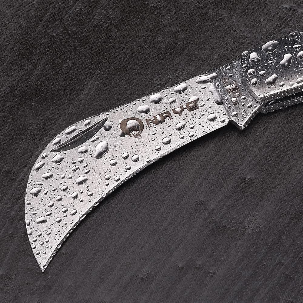 NAYE Folding Garden Knife With Lock Back Hawkbill Blade For Pruning Foraging Mushroom,Gardening Gift For Gardeners