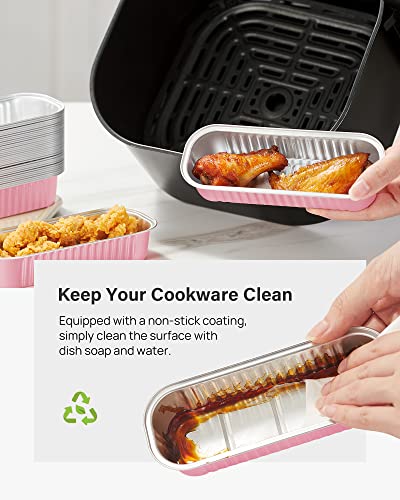 Kootek Mini Loaf Pans with Lids, 50 Pack Disposable Rectangle Mini Aluminum Foil Cake Pans Tins for Baking Mini Loaf Brownie Bread Cake Ramekins