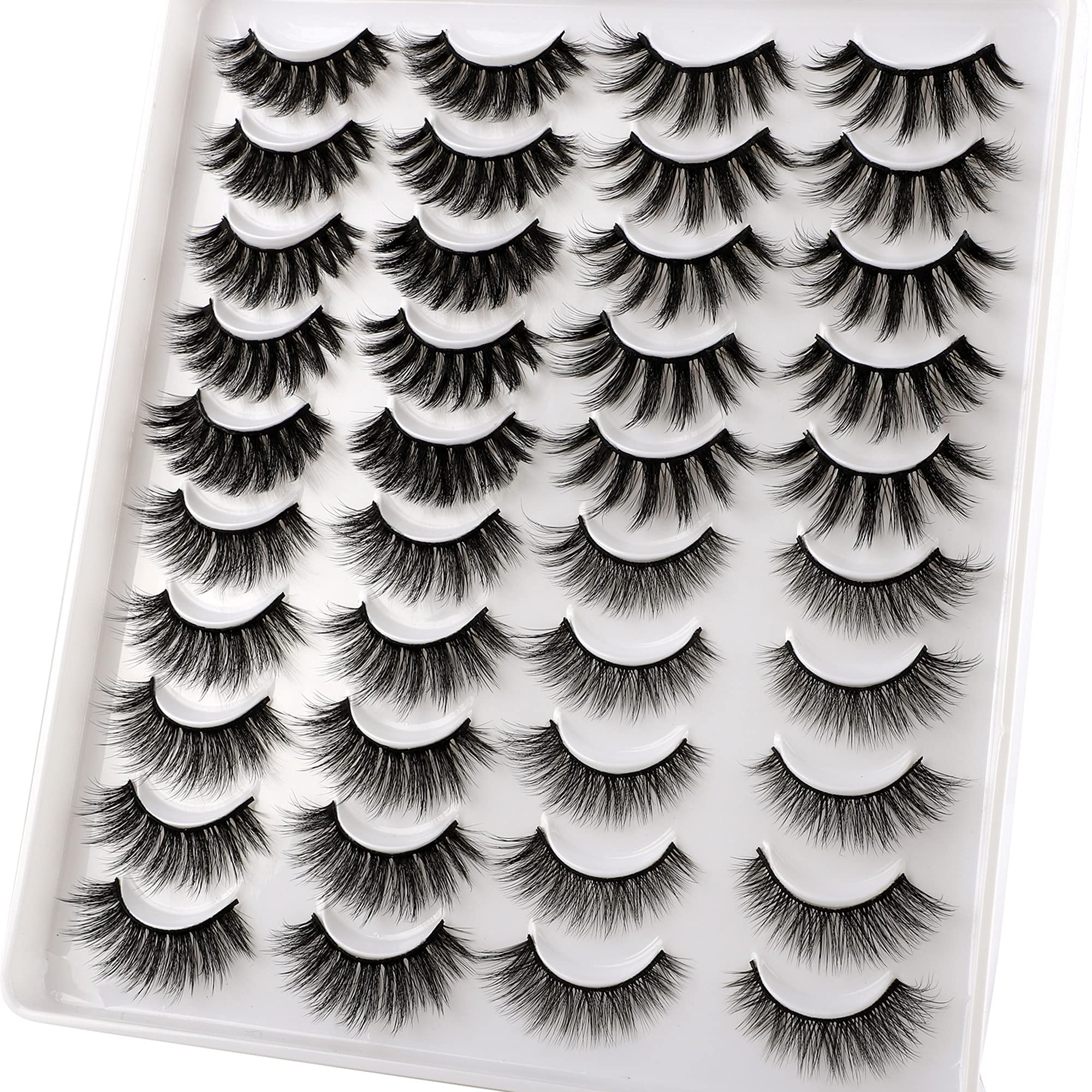 False Eyelashes, Fluffy Strip Eyelashes Bulk Wholesale 20 Pairs 4 Styles Winifred Volume Reusable False Lashes Pack