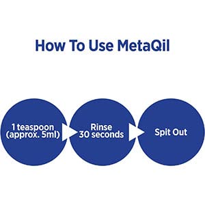 MetaQil Oral Rinse, Relieve Metallic, Bitter, Treatment Taste and Disorders, Natural Ingredients, Cools and Freshens Breath, 2 oz, 2 Count. Free Ilios Travel Cup