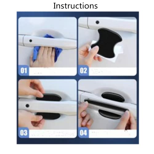 HUARXUNEG 8pcs Car Door Handle Scratched Protective Film Side Stick Scratched Door Protector Film Car Door Handle Reflective Strip Sticker Suitable for Most Car Models Black Honeycomb Pattern