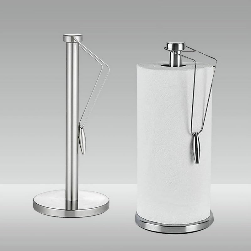 Stainless Steel Kitchen Roll Paper Towel Holder Bathroom Tissue Stand Napkins Rack Home Kitchen Storage Paper Towel Stand (Style C)