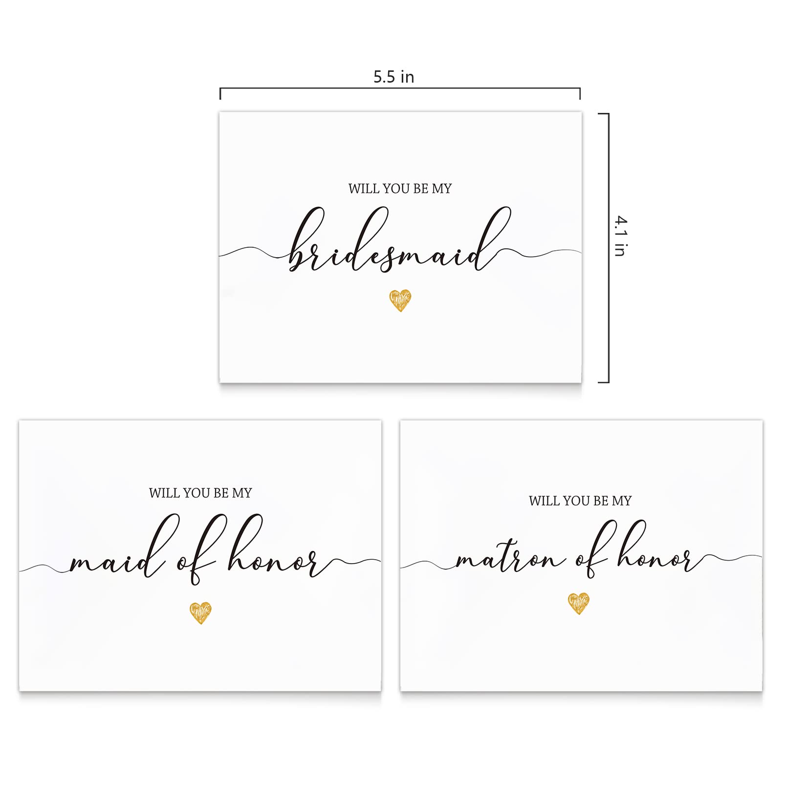 Spercy 11 Bridesmaid Proposal Cards with Envelope, 8 Will You Be My Bridesmaid, 2 Will You Be My Maid of Honor, 1 Will You Be My Matron of Honor
