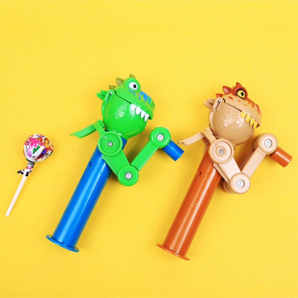 Creative Lollipop Robot Holder Novelty Dinosaur Shape Kids Toy Gift for Children Lollipop Candy Storage (Green)