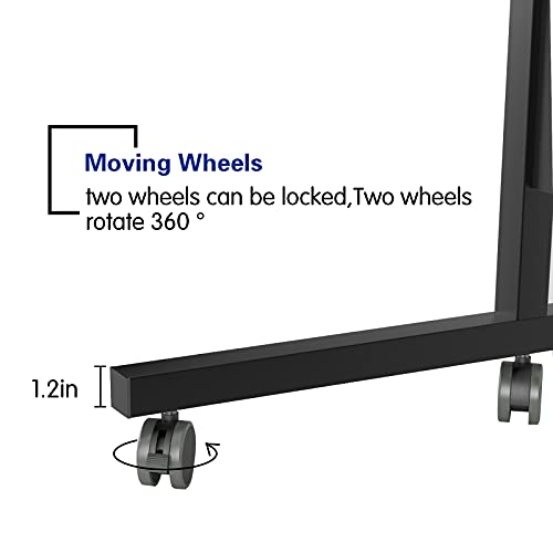 SogesHome 31.5inches Adjustable Mobile Bed Table Portable Laptop Computer Stand Desks with Rolling Wheels,Black