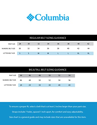 Columbia Men's Trinity Logo Belt-Casual Dress with Single Prong Buckle for Jeans Khakis
