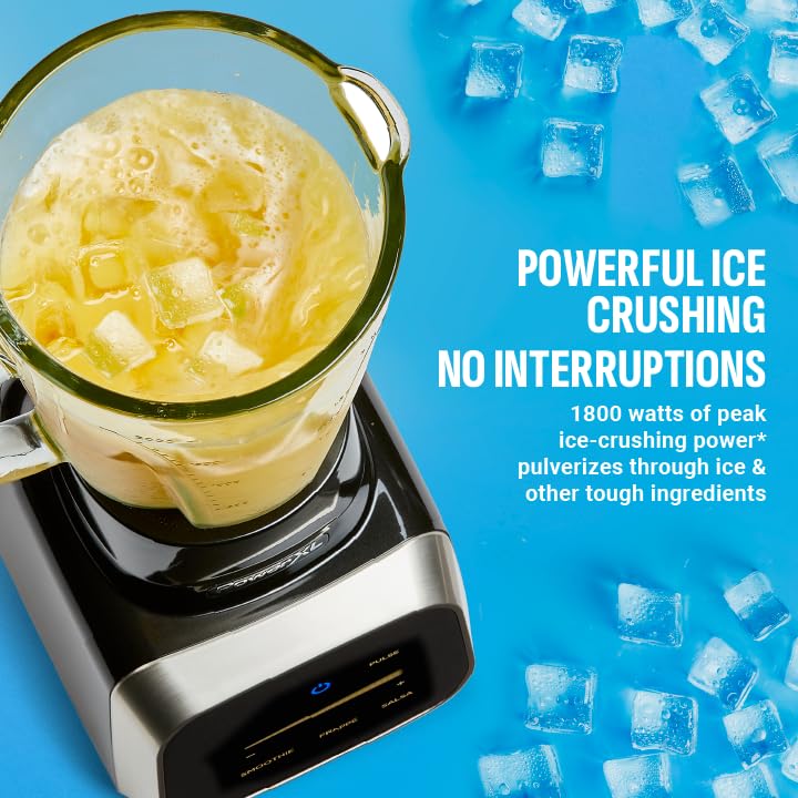 PowerXL Smart Pro Blender, BL6018, Smart Sensing Technology for Smooth Blends, Frappés, Salsas, 1800 Watts & 68 oz. Glass Pitcher