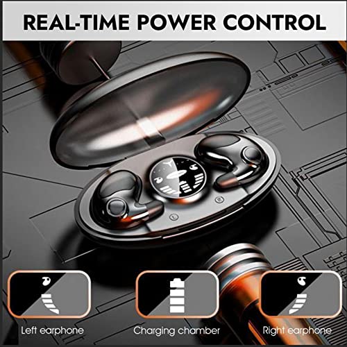 KOURM Invisible Sleep Wireless Earphone Ipx5 Waterproof,Invisible Earbuds Wireless Bluetooth,5.3 Headphones Touch Control,with Wireless Charging Case, Double Noise Cancelling (Black)