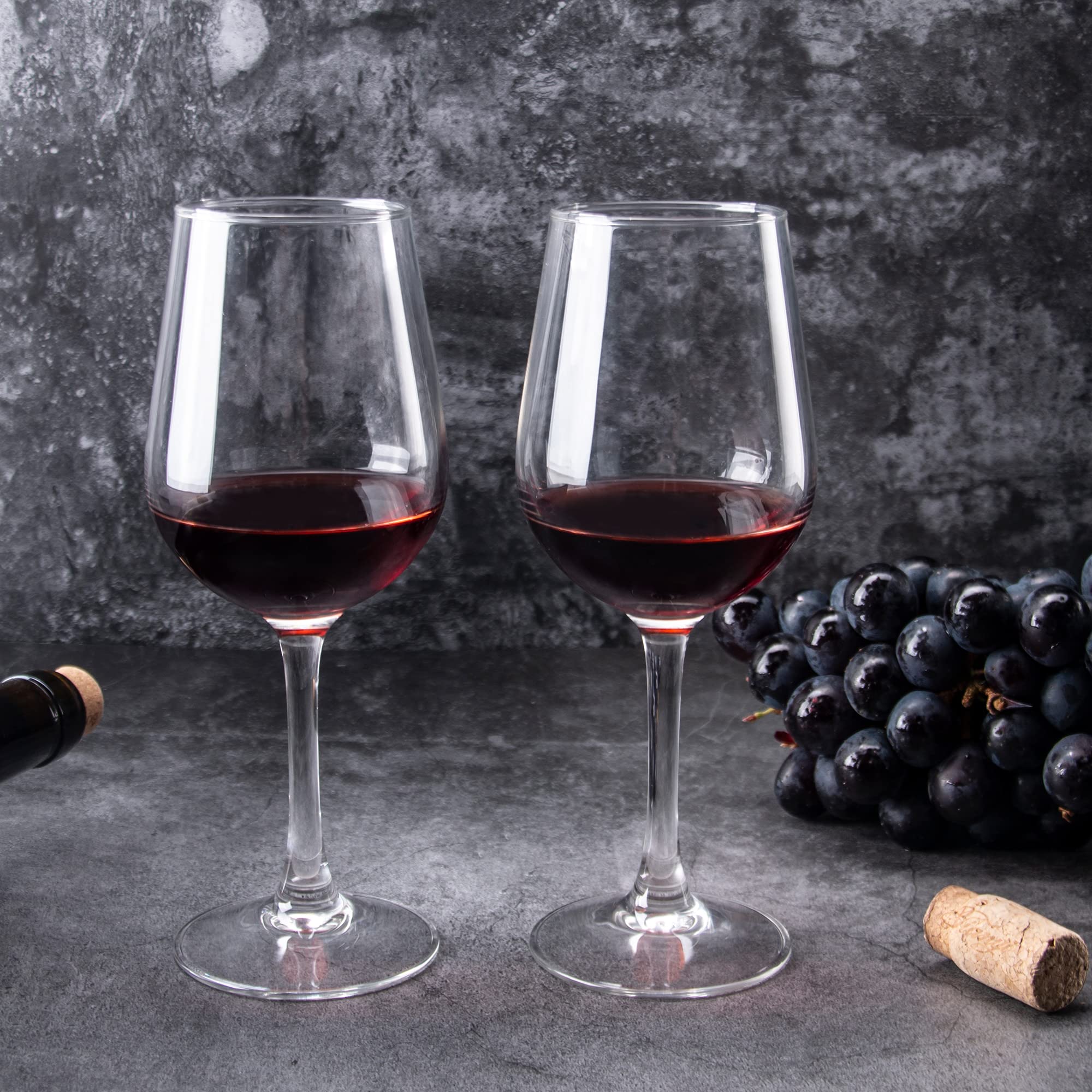 FAWLES Fully Tempered Wine Glasses, Shock Resistant Wine Glass Set for Red or White Wine, Dishwasher Safe Stem Glasses for Restaurants, Bars, Home (Set of 12, 12 oz)