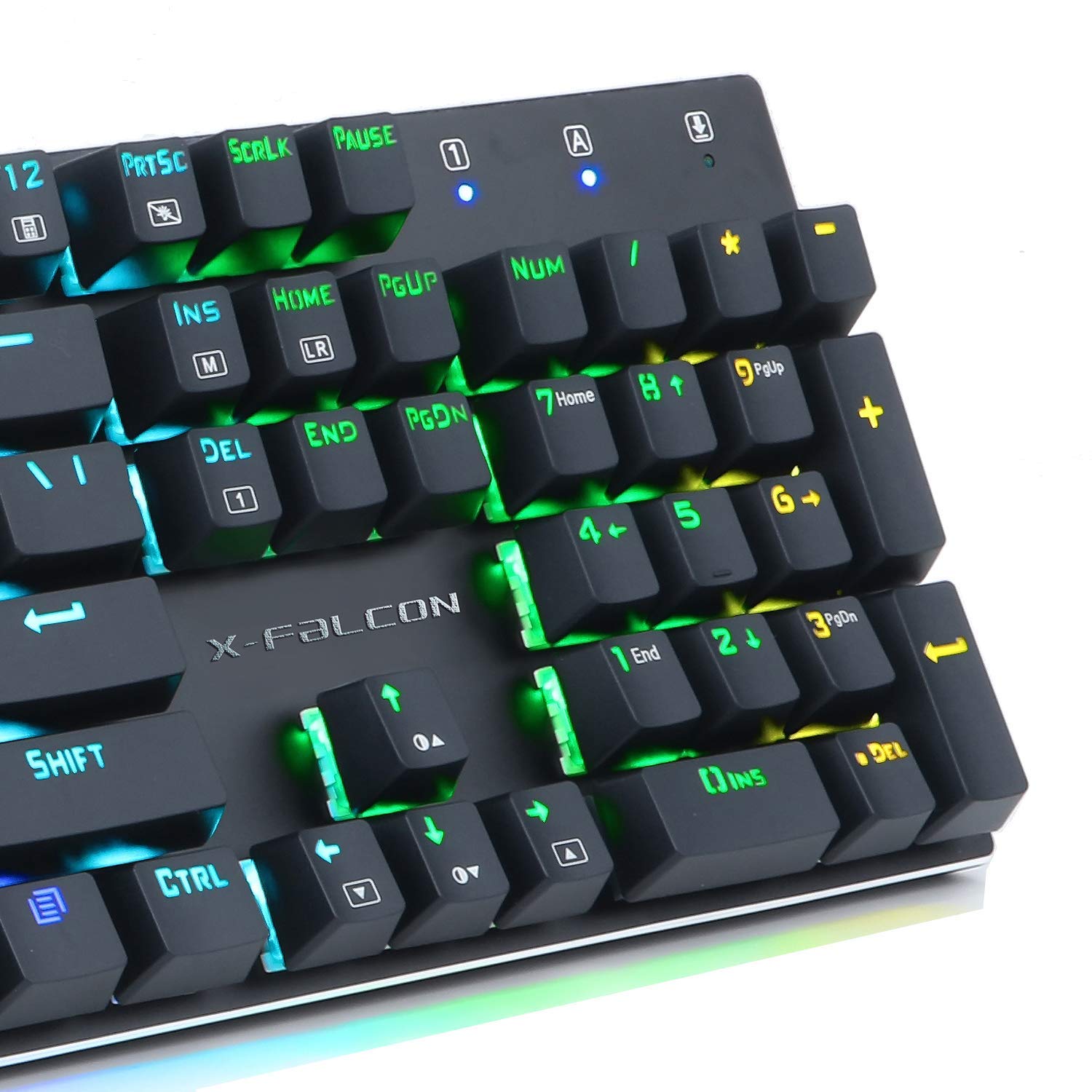 E-YOOSO Mechanical Keyboard Blue Switches 104 Keys RGB LED Backlit Keyboard Aluminum Alloy Base Design for Office and Gaming