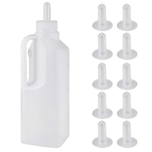 Tofficu Goat Feeding Milk Bucket Bottle Lamb Feeding Bottle with Nipples 850ml Livestock Drink Bottle Jug Goat Calf Milk Water Bottle for Farm Accessories Bottles
