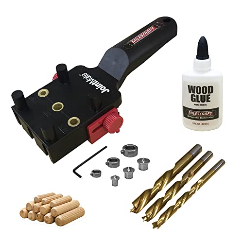 Milescraft 1309 DowelJigKit - Complete Doweling Kit with Dowel Pins and Bits