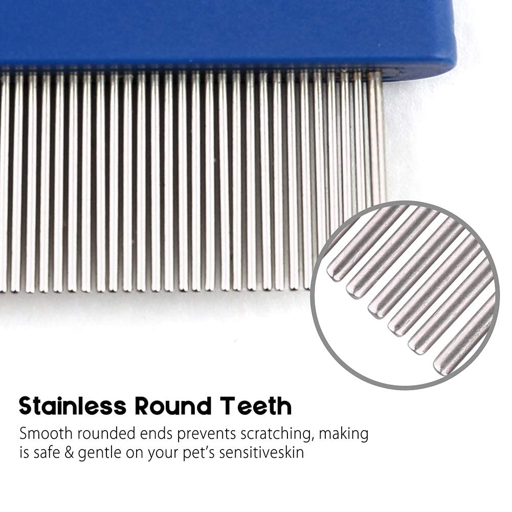 PrimePets Flea Comb for Cat Dog, Pet Hair Removal Comb