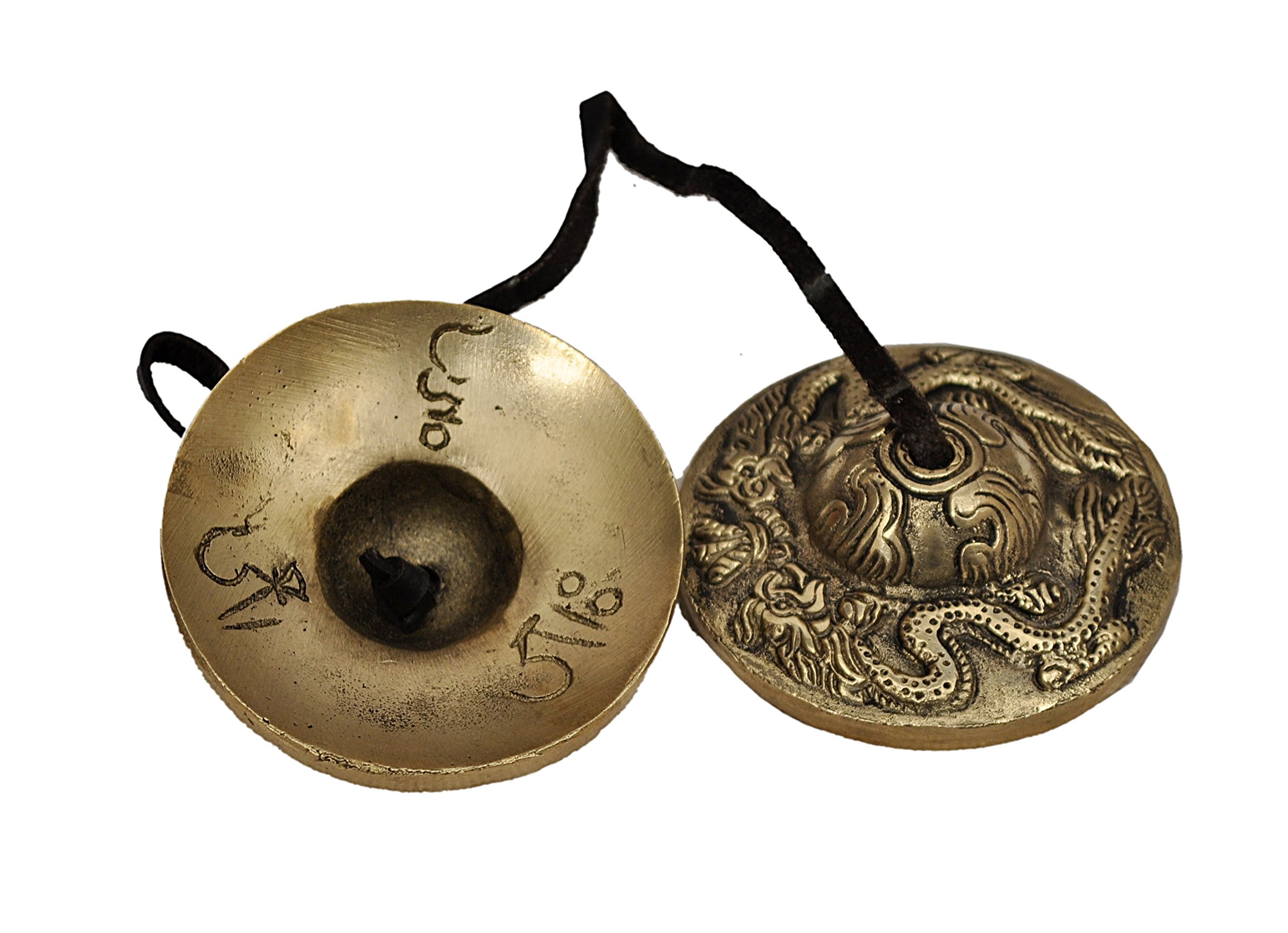 Dharma Store - Tibetan Yoga Meditation Cymbals Bell - Dragon Embossed