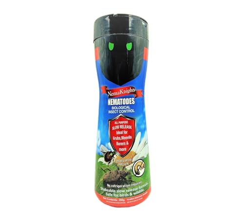 NemaKnights Nematodes Slow-Release Biological Insect Control, Shakeable Nematode Pearls for Grubs, Weevils, Boreres and More, 10oz (Treats up to Approx 100 sq ft)