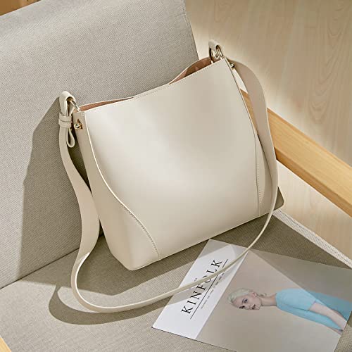 FOXLOVER Genuine Leather Shoulder Bags for Women Big Capacity Hobo Bucket Bag Lady Designer Handbag Purse