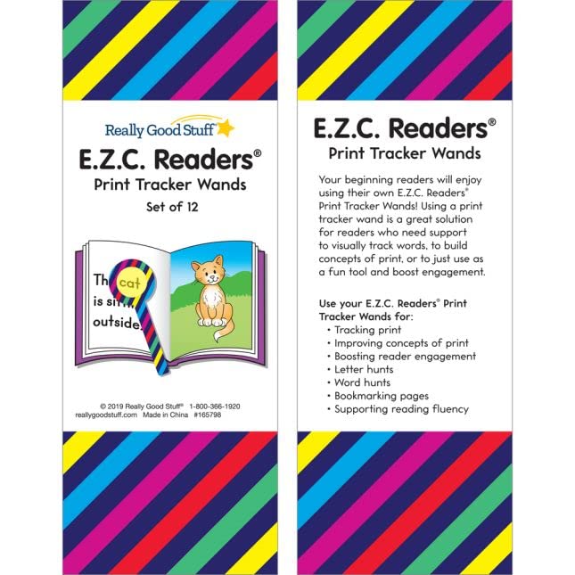 E.Z.C. Readers Print Tracker Wands - 12 Print Tracker Wands
