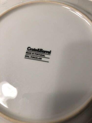 Crate & Barrel Portugal Spal Porcelain 10 1/2" White Ribbed Dinner Plate