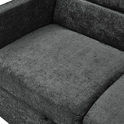 Livavege 3-in-1 Sofa Bed, Convertible Loveseat Sleeper with Adjsutable Back and Two Arm Pocket, Modern 2-Seat Pull Out Futon Couch for Living Room Bedroom, Office, Apartment