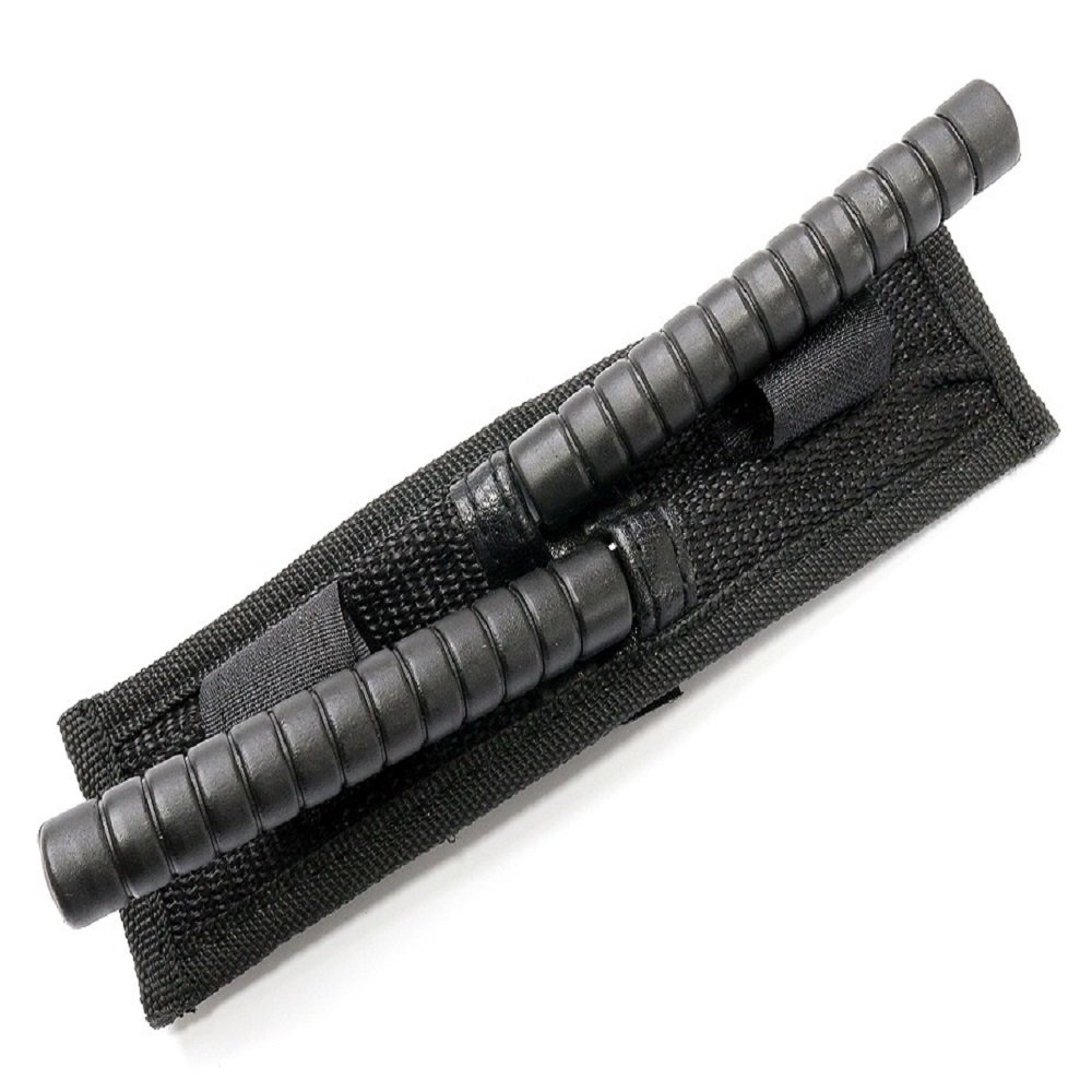 Defender New Black 2 Pc Set 7.5" Ninja Fixed Blade Tactical Throwing Hunting Knife Spikes Sturdy ABS Handle Fixed Blade w/Nylon Wrist Sheath Hunting Lightweight