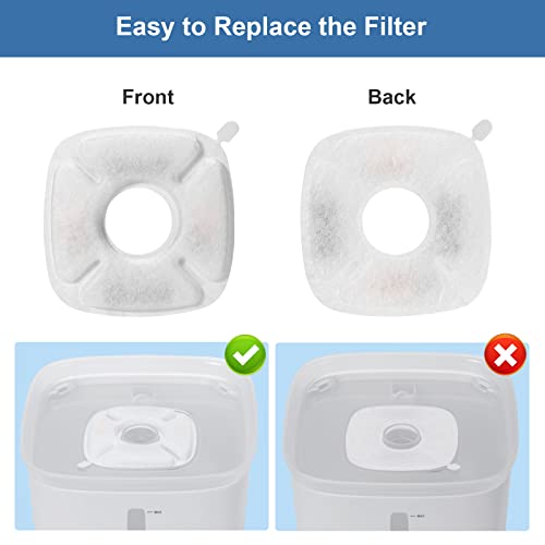 Redoso 8 Pack Replacement Filters & 8 Pack Replacement Pre-Filter Sponges for Veken 95oz/2.8L Bellflower Pet Fountain Cat Water Fountain Dog Water Dispenser