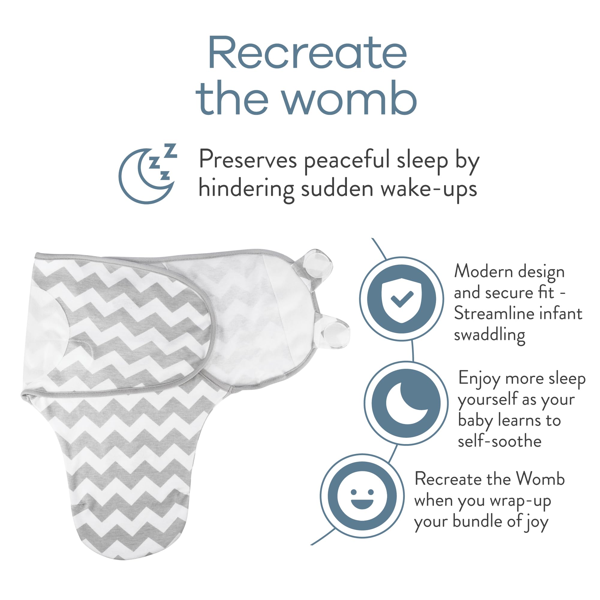 Comfy Cubs Swaddle Blanket Baby Girl Boy Easy Adjustable 3 Pack Infant Sleep Sack Wrap Newborn Babies (Small 0-3 Months, Grey)