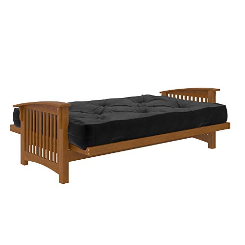 DHP 8 Inch Independently Encased Coil Futon Mattress, Black Microfiber