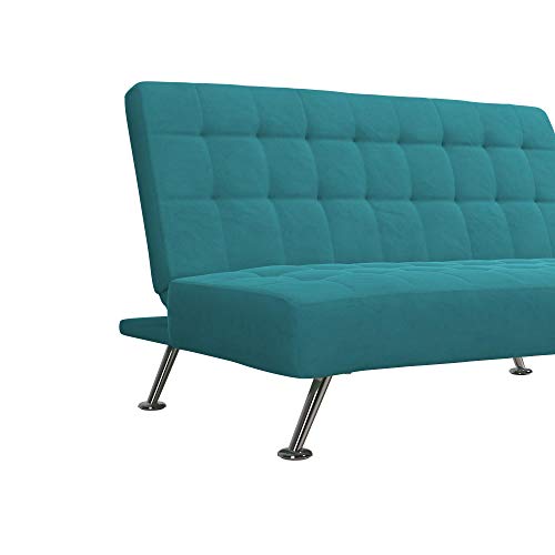 DHP Ariana Kids Sofa Futon, Converts from Futon to Bed for Kids, Teal