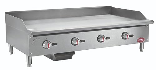 Kratos 29Y-006 48" Wide Commercial Gas Countertop Griddle with Manual Controls, 4 Burners, 120,000 BTU
